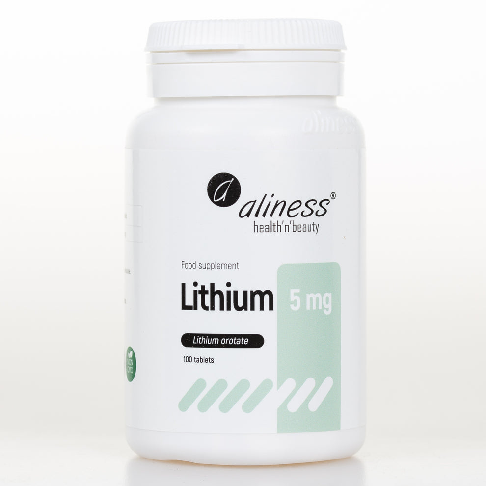 Lithium Orotate 5mg, 100 vegan tablets – Aliness.co.uk